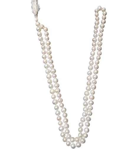 DeepMines Brilliant White Moti Mala Asli Wali Authentic Certified by ...