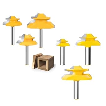 Router Bits, Allmake 3pcs Lock Miter Router Bits 1/4 Shank and 1/2 ...