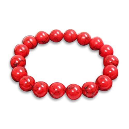 Amazon.com: Red Howlite Bracelet Red Gemstone Chakra Bracelet Red ...