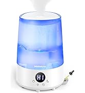Homvana Humidifiers for Bedroom Home, 3.6L Cool Mist Top-Fill 34H Super ...
