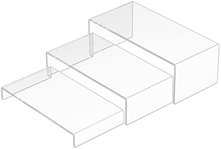 ANDGOO Display Risers, 6 Pcs Rectangular Clear Acrylic Showcase ...