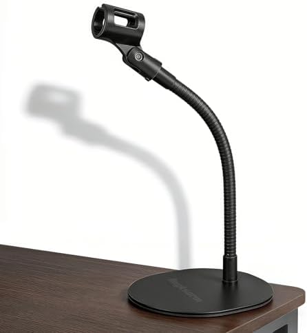 Amazon.com: 13-IINCH Desktop Microphone Stand - Heavy-Duty Flexible ...
