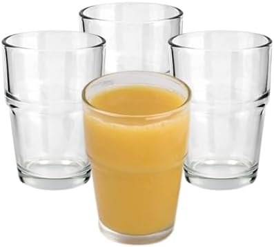 HOMESHOPA Stackable Drinking Glass, 4 Pack 170ml Crystal Clear Small ...