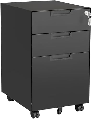 Amazon.com: Letaya 3 Drawer Mobile File Cabinet with Lock,Under Desk ...