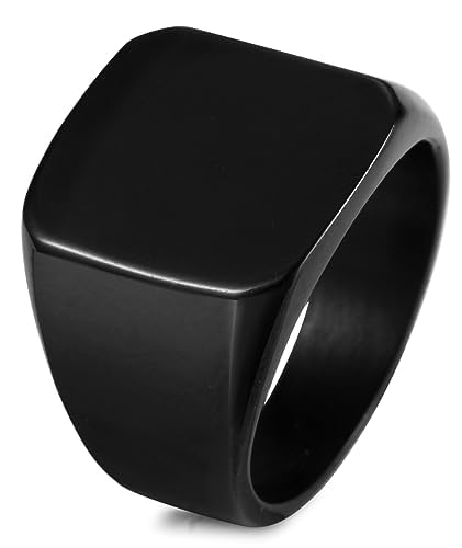 Buy DF Store Stainless Steel Biker Rings for Men With Black at Amazon.in