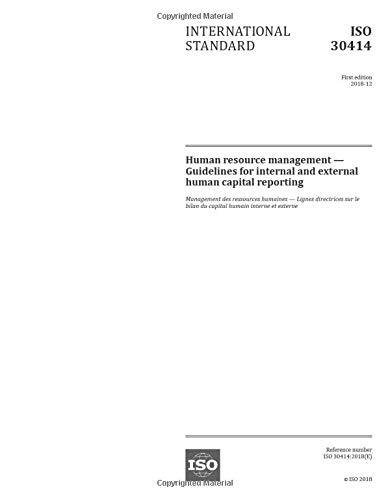 ISO 30414:2018, First Edition: Human resource management - Guidelines ...