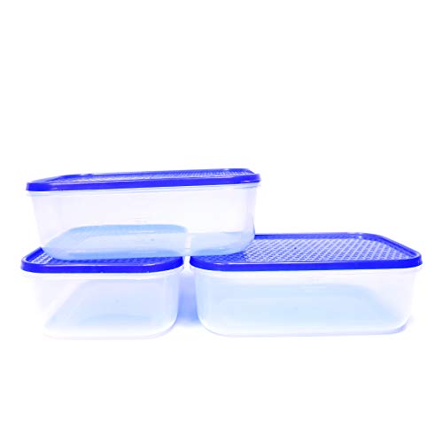 Buy Mahaware Modular Jolly Polka Plastic Container Set, 1200ml,Set of 3 ...