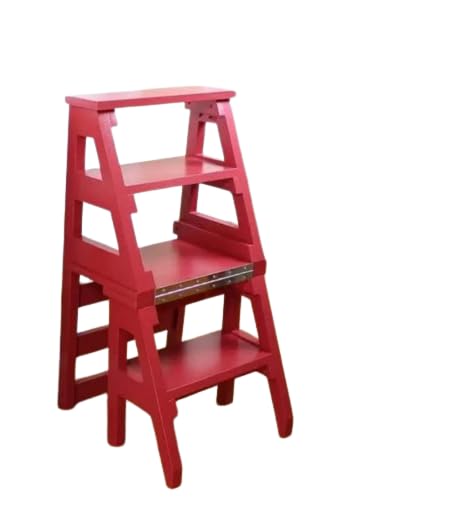 WOODZEN Foldable Wooden Step Stool for Kitchen and Home (48L X 42W X ...