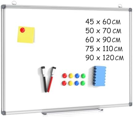 Amazon Basics Magnetic Whiteboard with Pen Tray, Aluminium Trim and Dry ...
