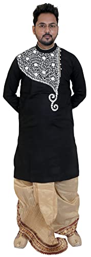 TASAR/BEIGE Readymade stitched Mayur Puchha Dhoti | Pant Style | Free ...