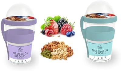 Overnight Oats Jar Breakfast Container Pot Yoghurt Oat Milk Storage ...