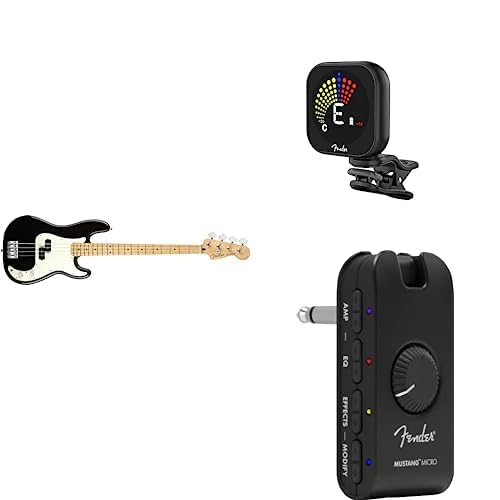 Amazon.com: Fender Player Precision Bass, Black, Maple Fingerboard ...