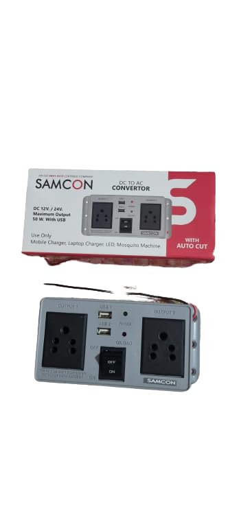 Samcon 12v/24v dc to ac Converter Gang Box 3 in Built USB Ports. dc to ...
