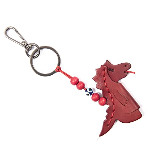 Amazon.com: Handmade Leather Dragon Keychain, Hanging Bag Charm for ...