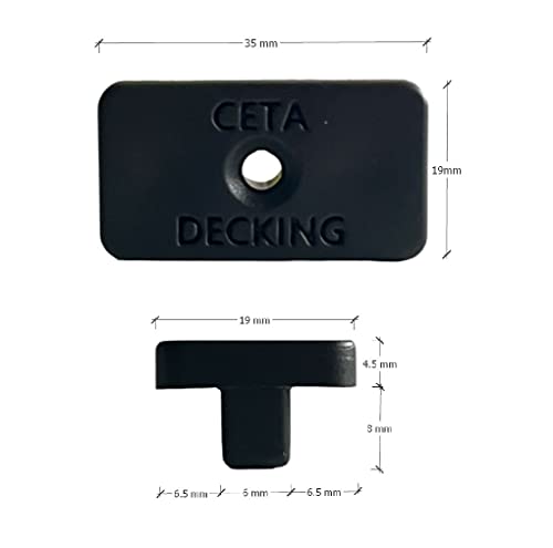 Composite Decking T Clips Fixing. Black Fitting Screw Included (100 ...
