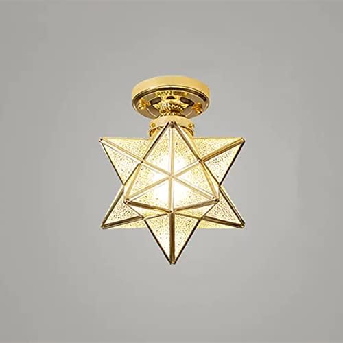 OTTOSON Gold Semi Flush Mount Ceiling Light, Modern Moravian Star Light ...