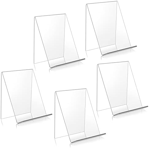 DesignSter 5-Pcs Acrylic Book Stand & Shelf, Transparent Clear Holder ...