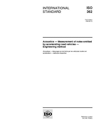 ISO 362:1998, Acoustics - Measurement of noise emitted by accelerating ...