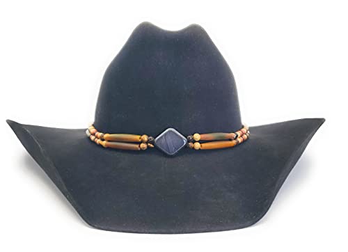 Amazon.com: Western Cowboy Hat Band with GoldenAmber Horn Hairpipe ...