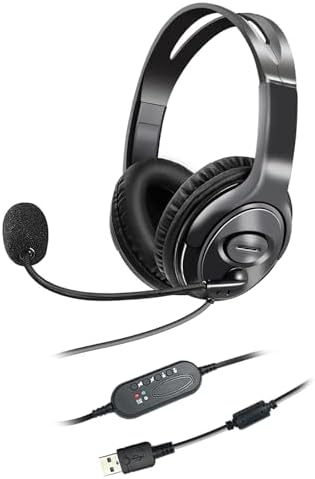Amazon.com: WEINYWCN USB Headset with Mic for Computer Laptop, Over-Ear ...