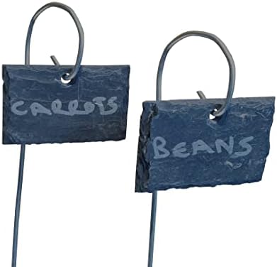 Set of 20 Natural Slate Weather Resistant Plant Labels Greenhouse Gift ...
