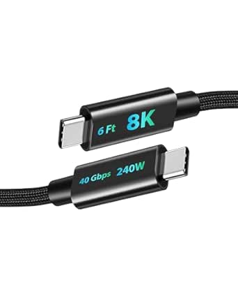 LSIKMC USBC to USBC Thunderbolt 4 Cable, 240W USB C Charging Cable ...