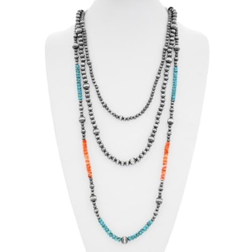 Amazon.com: Navajo Three Strand Desert Pearl Spiny Oyster Turquoise ...