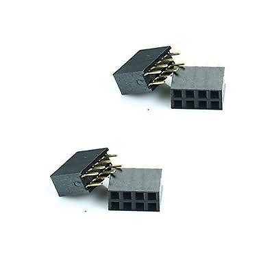 20PCS 2x4 Pin 8P 2.54mm Double Row Female Straight Header Pitch Socket ...