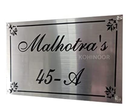 SATYAM Metals Personalized Stainless Steel Matel Name Plate for Home ...