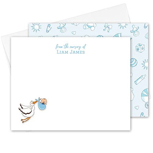 Amazon.com: Personalized Baby Shower Note Cards and Envelopes ...