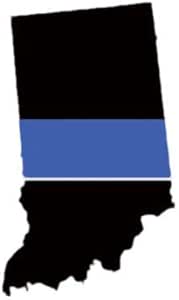 Amazon.com - Indiana State Shaped The Thin Blue Line Sticker Self ...