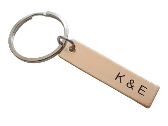 Amazon.com: Custom Personalized Bronze Keychain, Engraved Initials ...