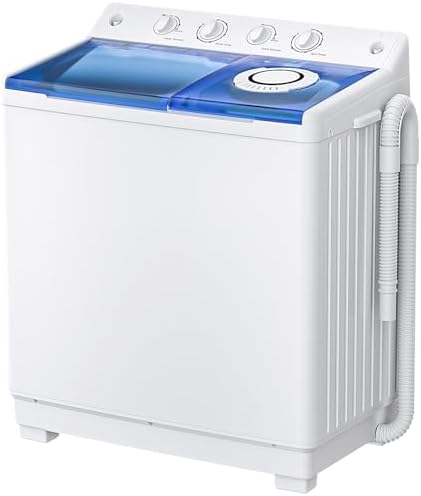 Amazon.com: KUPPET Compact Twin Tub Portable Mini Washing Machine 26lbs ...