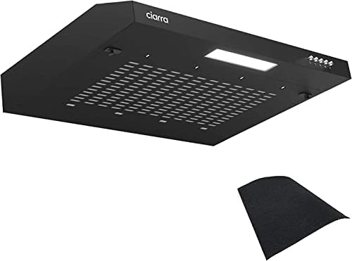 Ciarra 60Cm Black Visor Cooker Hood 600Mm Wall Mounted Kitchen ...