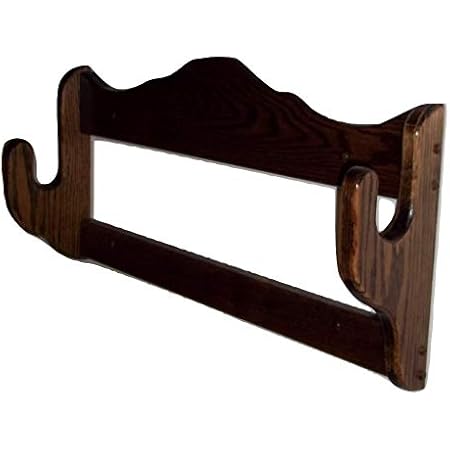 Sporting Goods Four Rifle Wall Mount Wooden Gun Display Rack Gun ...