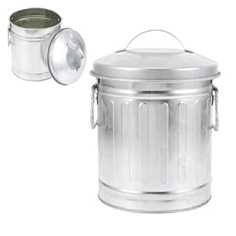 Amazon.com: WRITWAA Miniature Iron Trash can with Lid, Small Garbage ...