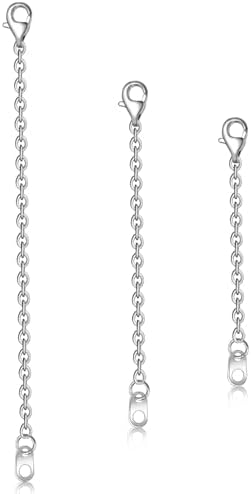 Necklace Extender, 3 PCS Silver Plated Alloy Chain Extenders Jewelry ...
