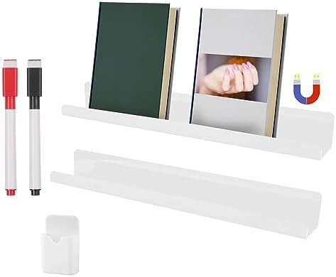 Amazon.com : 2pcs Magnetic Book Shelf with 2pcs Dry Erase Markers ...