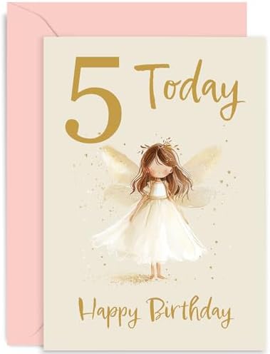 Twizler 5th Birthday Card for Girls - Fairy Princess - Age 5 Year Old ...