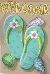 Amazon.com : Welcome Flip Flops Summer Garden Flag : Patio, Lawn & Garden