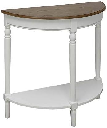 Amazon.com: Driftwood White Semi Circle Demilune Table for Small ...