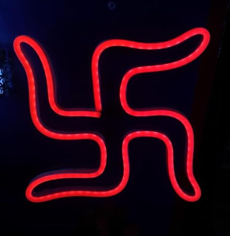 Buy SG PRINT Swastik Neon Sign Light | Wall Decor for Temple | Led neon ...