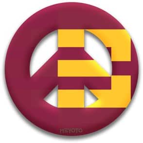 Amazon.com: Peace Symbol Magnet of Maroon and Gold College Colors by ...