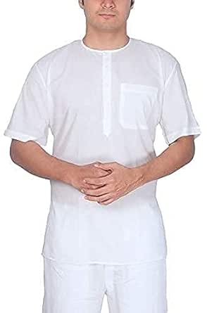 Buy First Look White Regular Fit Men's Cotton Quality Half-Sleeve Short ...