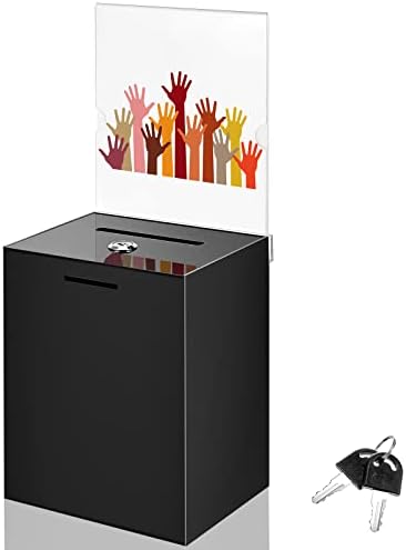 Amazon.com : Marsui Acrylic Suggestion Box Large Donation Box 16 x 6.7 ...