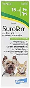 Elanco Surolan Ear Drops Cutaneous Suspension For Cats & Dogs - 15ml- Prescription Required ...