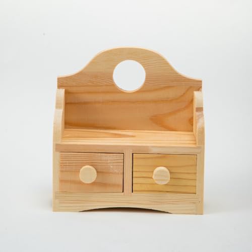 Amazon.com: Pack of 2 Unfinished Wood box with Mini Drawers for ...