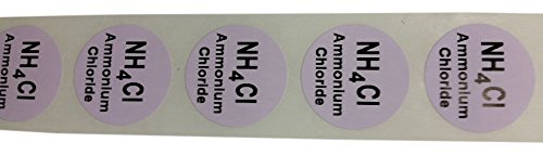 Amazon.com: Greenwood Products GWAMCHLLABEL Ammonium Chloride (NH4Cl) Lavender 1" Diameter Color ...