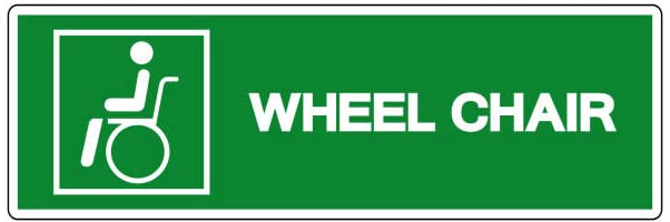 Wheel Chair Sign, PVC Waterproof Sticker : Amazon.in: Industrial ...