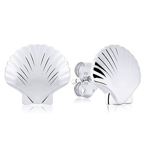 Amazon.com: Seashell Fashion Stud Earrings – Sterling Silver Shell ...